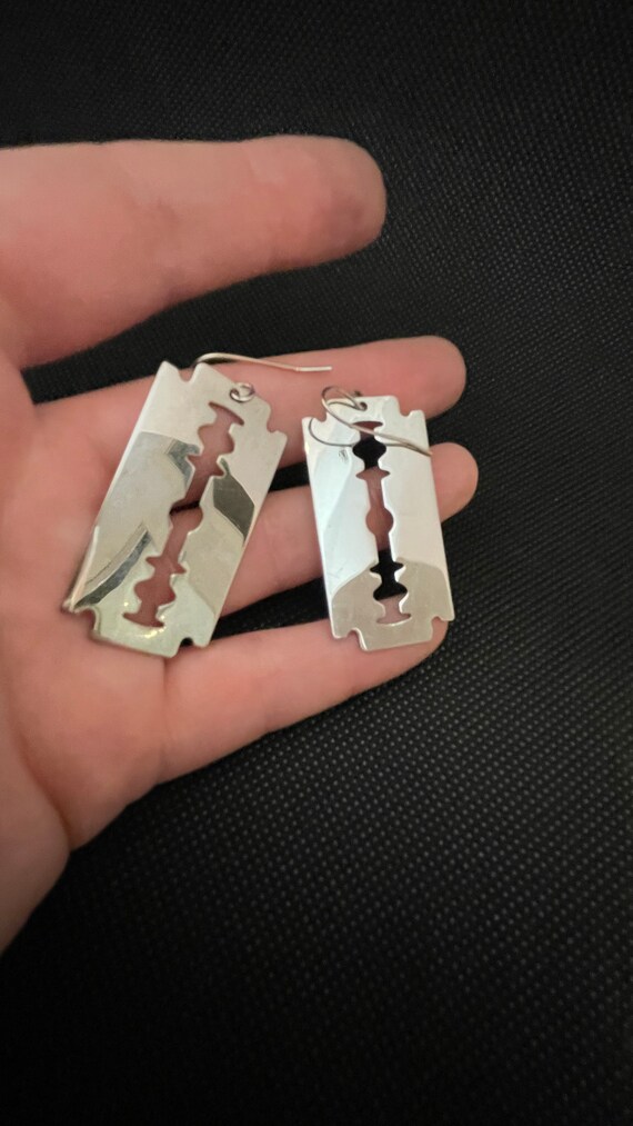 Punk Razor Earrings - Gem