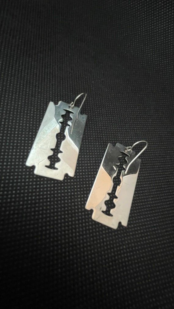 Punk Razor Earrings - Gem