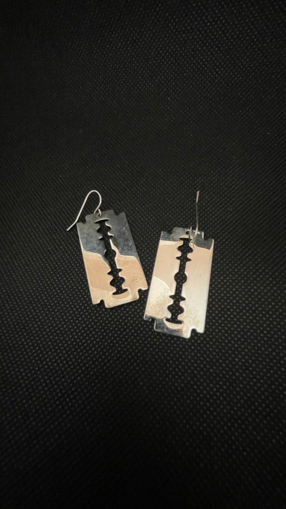 Punk Razor Earrings - Gem
