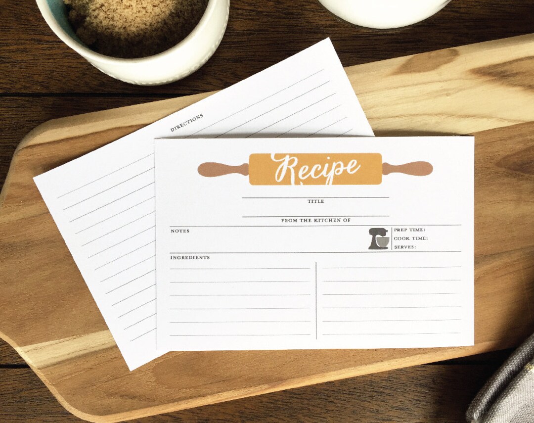Recipe Card Set Baking yellow - Etsy