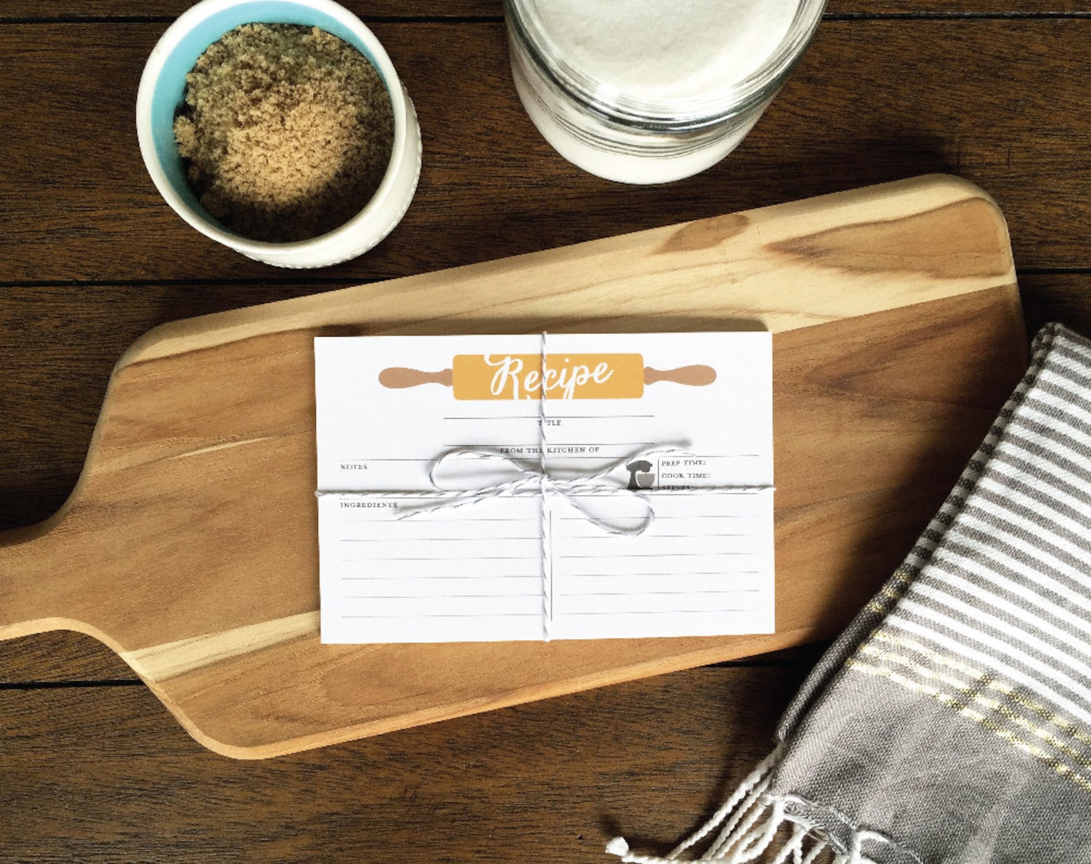 Recipe Card Set Baking yellow - Etsy