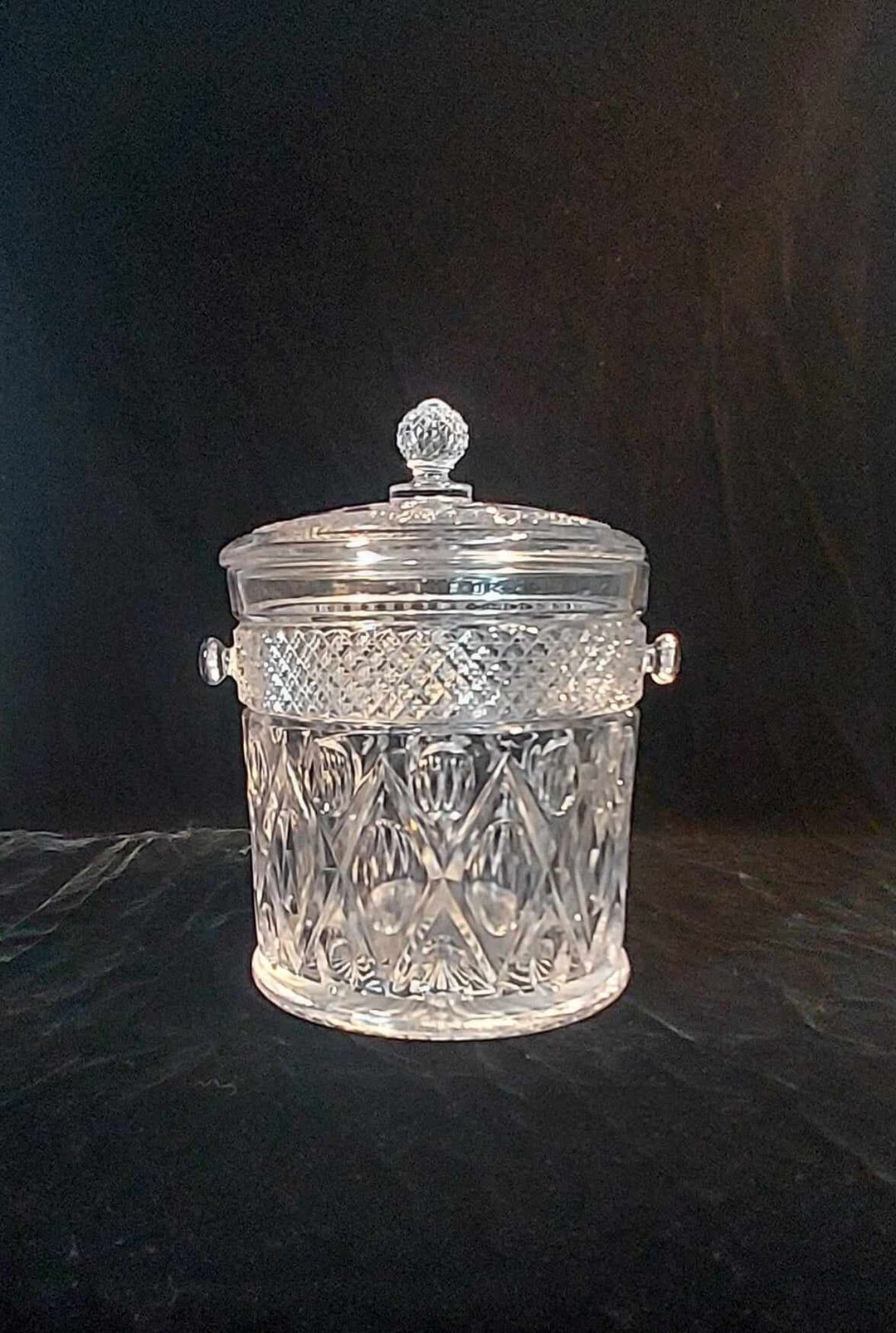 Cut Glass Biscuit Jar, Cookie Jar, Candy Jar, Ice Bucket, Humidor With ...