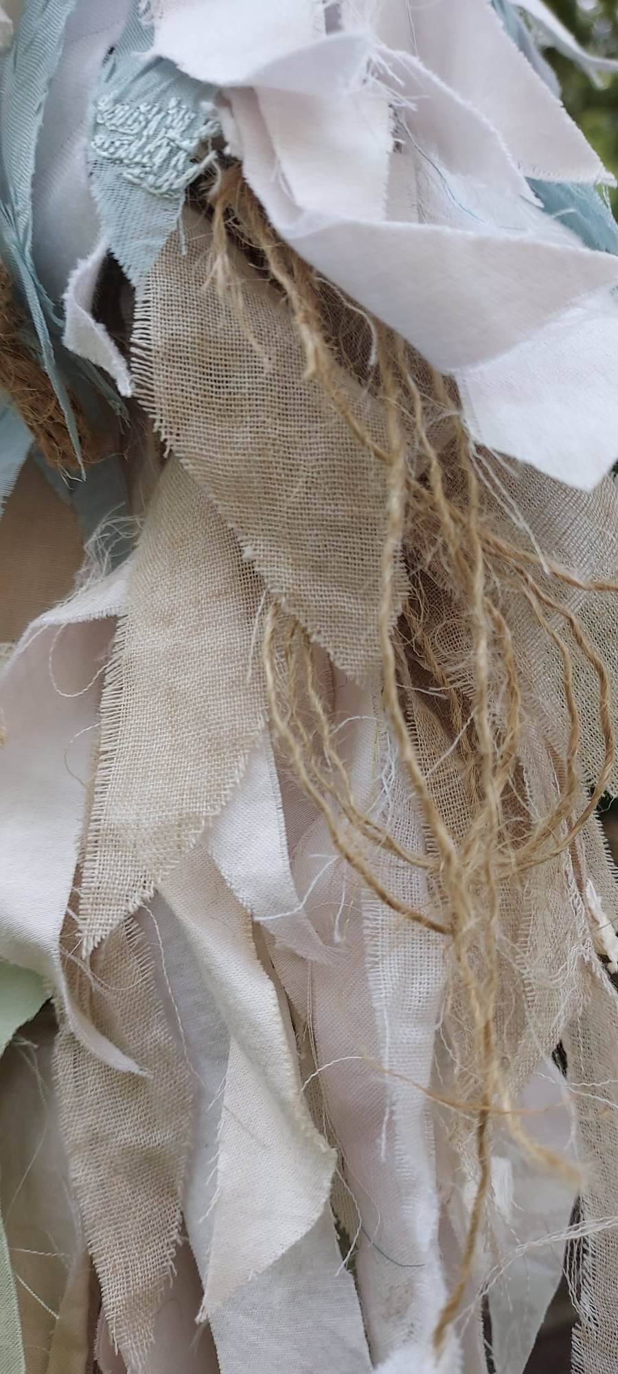 Shabby Tattered Rag Wreath Floral Farmhouse French Country Vintage ...