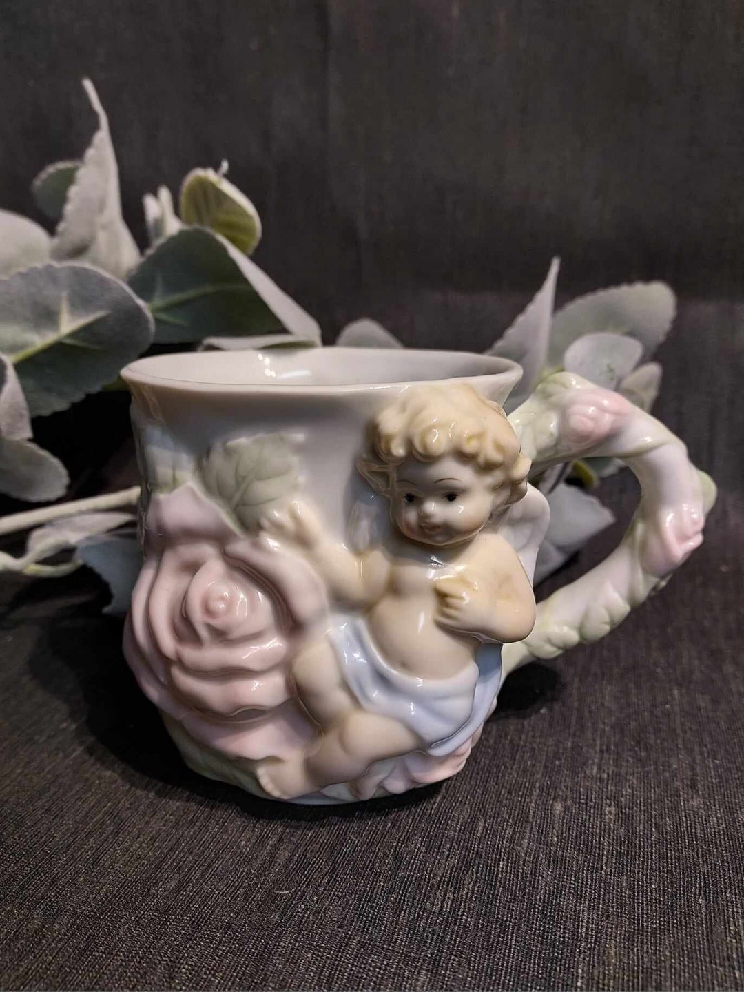 Vintage Cherub Coffee Mug Tea Cup Avon Roses Angel Cup Mug - Etsy