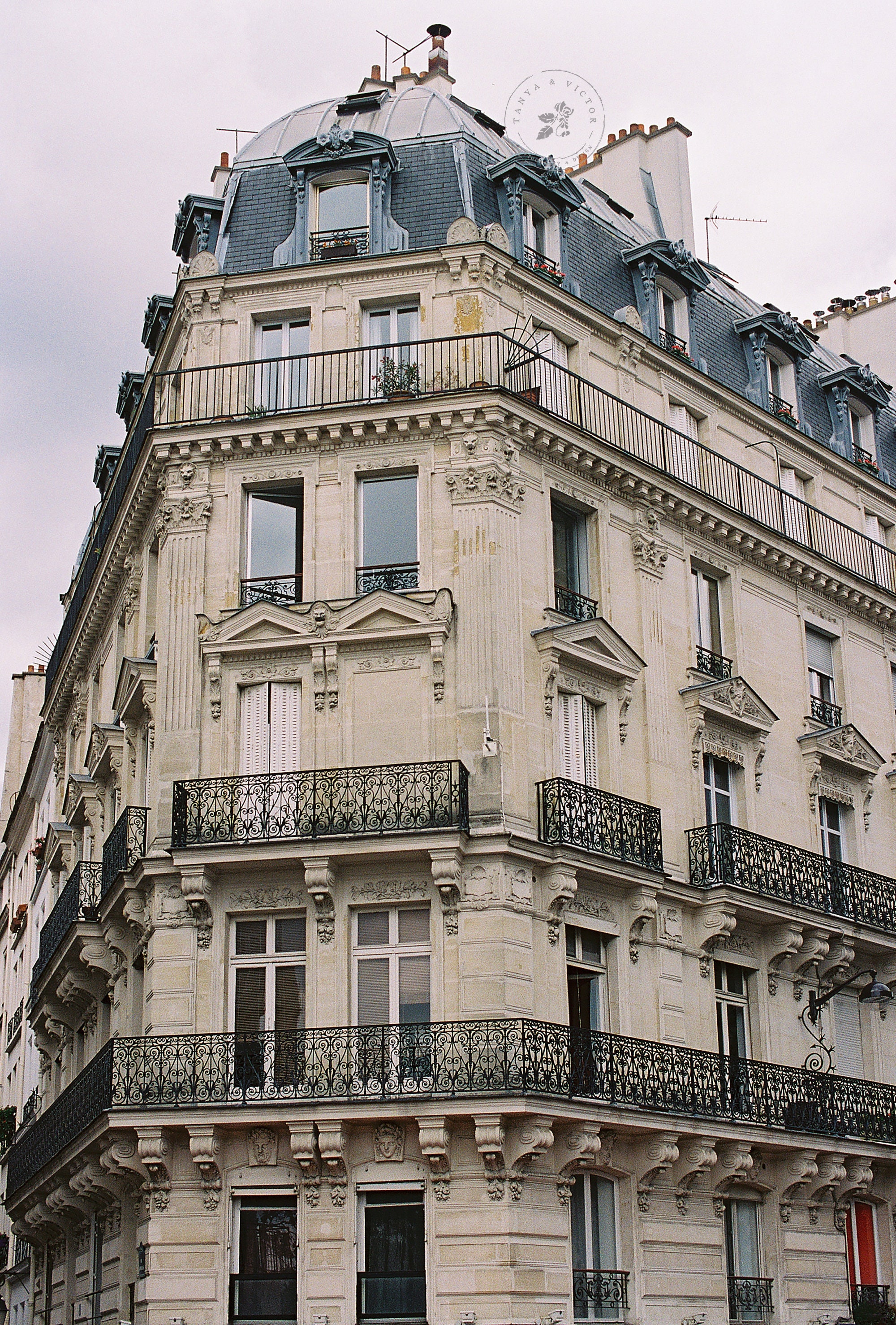 Parisian Architecture Flats Building Art Print Gallery Wall | Etsy