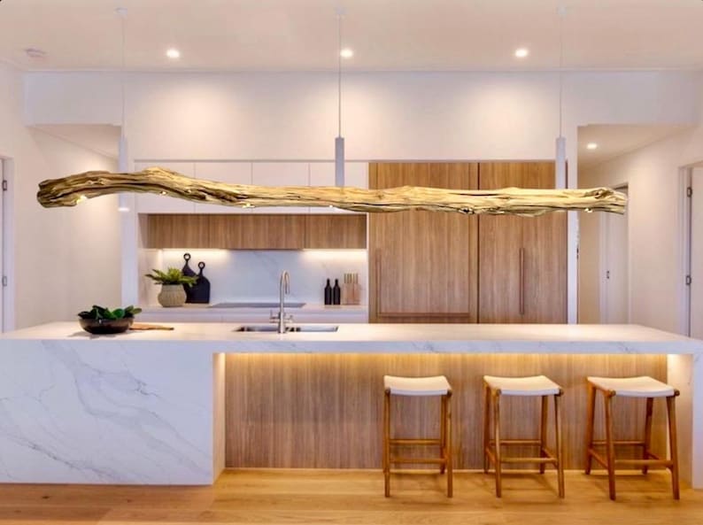 Organic Ceiling Lamp Dining Table Lighting Made of a 266 Cm Long Oak ...