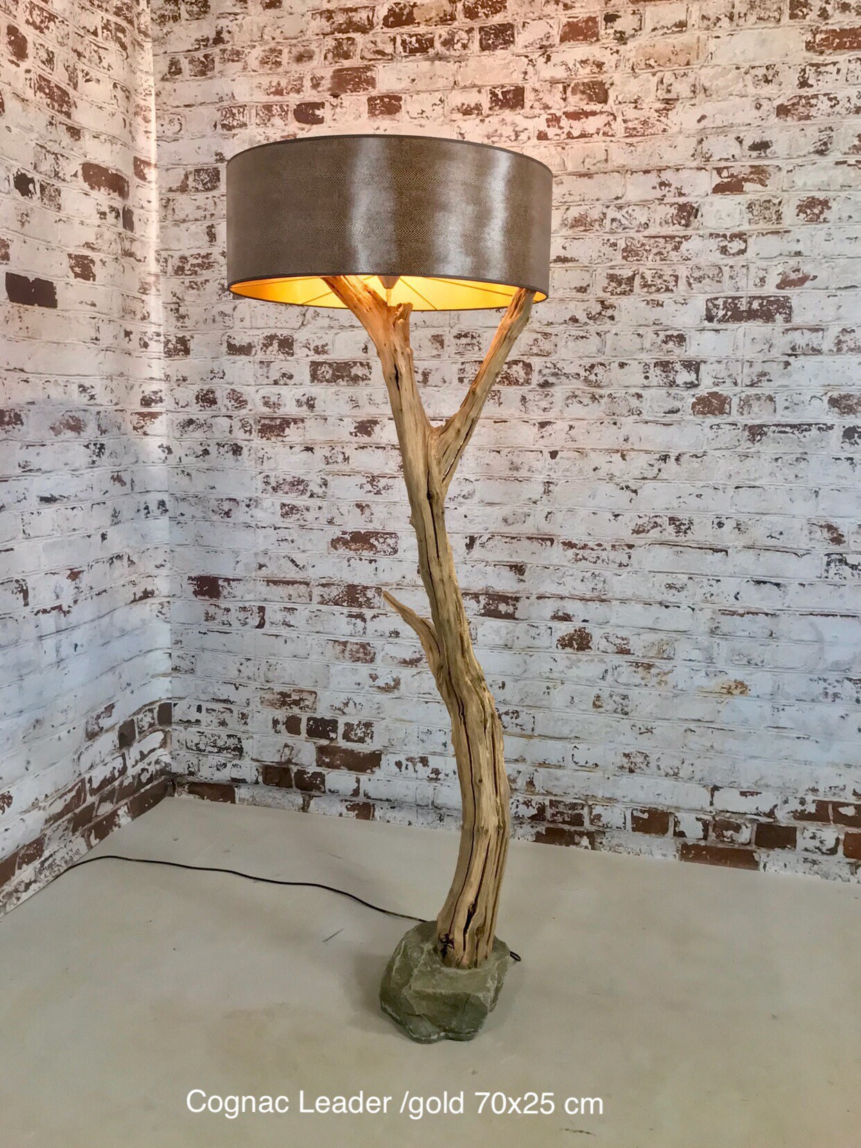 Floor lamp of old oak branch and lampshade in model and color | Etsy