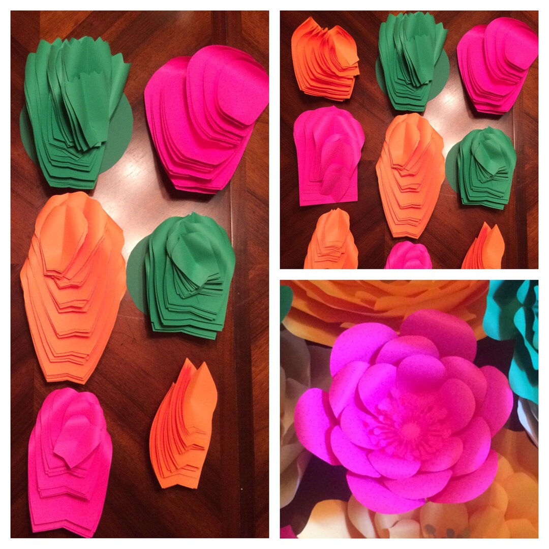 Large Flower Template 11 - Template Has 9 Different Size Petals ...