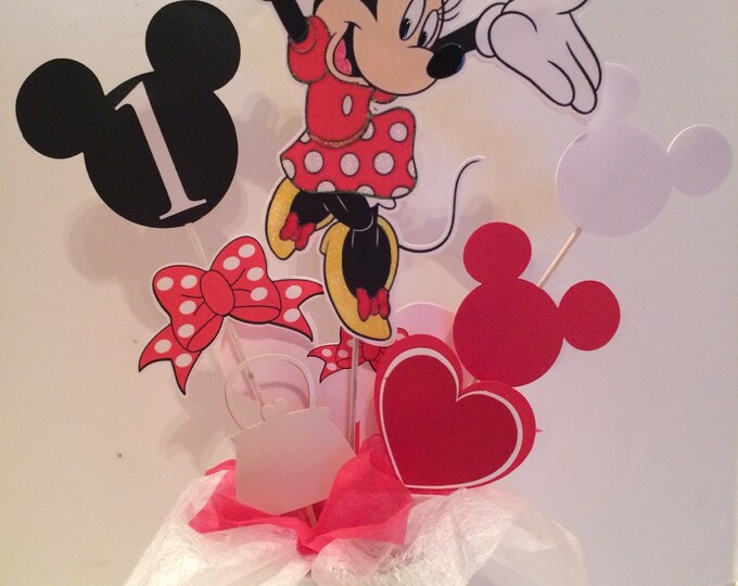 Minnie Mouse Centerpiece Five Double Sided Picks - Etsy