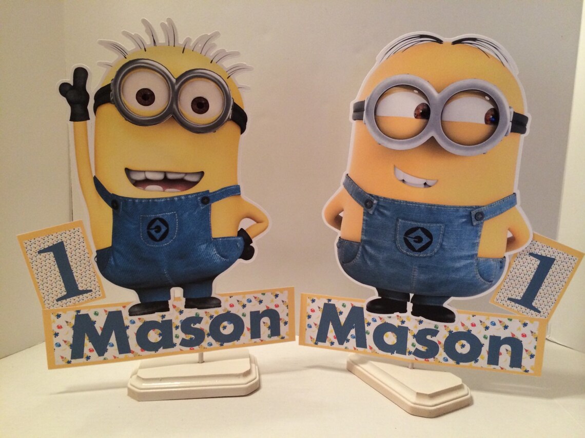 Minion centerpiece double sided | Etsy