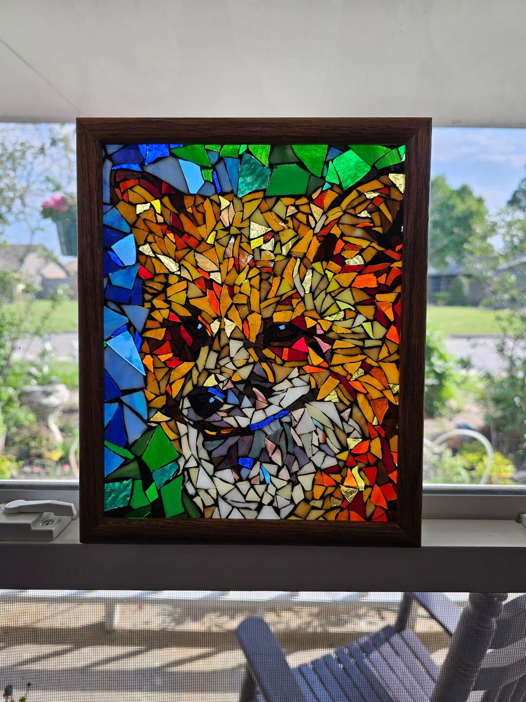 Stained Glass Fox, Glass on Glass Mosaic, Unique One of a Kind Gift ...