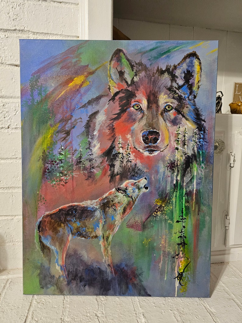 Wolf Painting, Interpretive Expressive Art, the Heart of a Wolf on ...