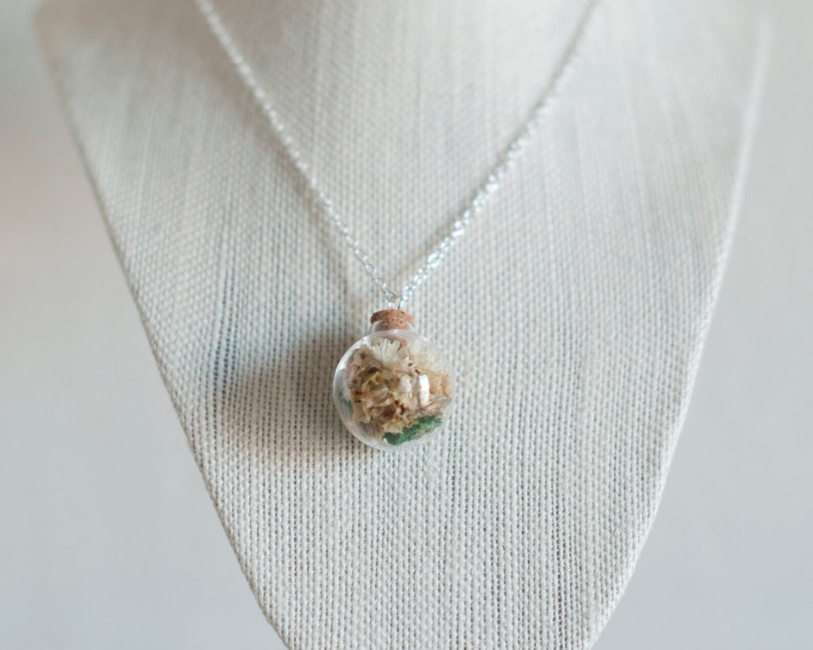 Terrarium Necklace Real Flower Necklace Moss Necklace - Etsy