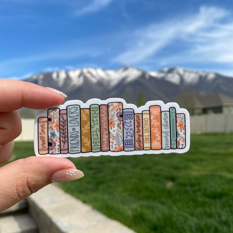 Boho Rom Com Book Shelf Sticker/ Book Lover Sticker/ Book - Etsy