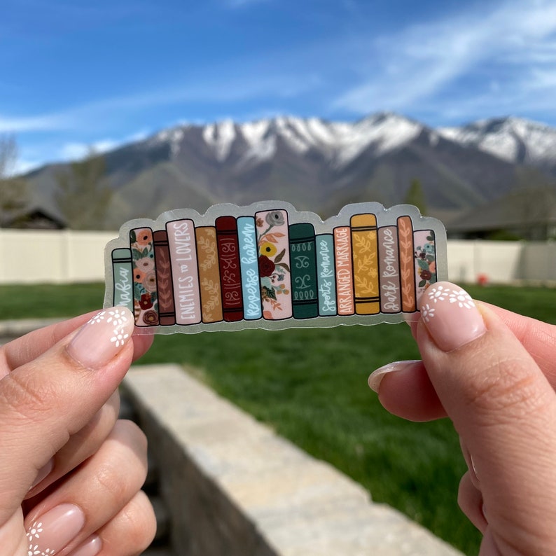 Romance Book Shelf Sticker/ Book Lover Sticker/ Book Stack - Etsy