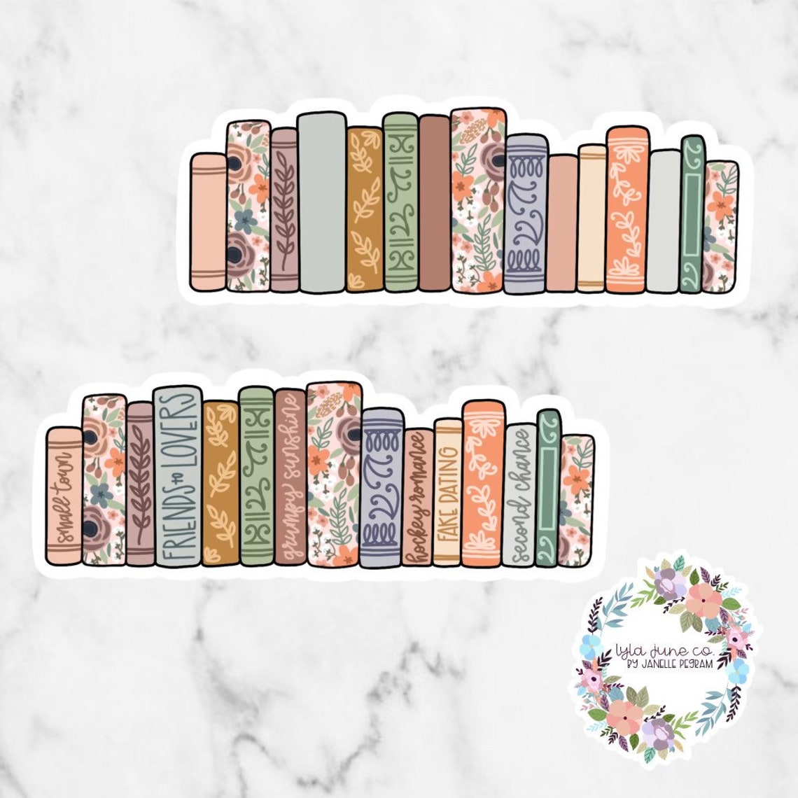 Boho Rom Com Book Shelf Sticker/ Book Lover Sticker/ Book - Etsy