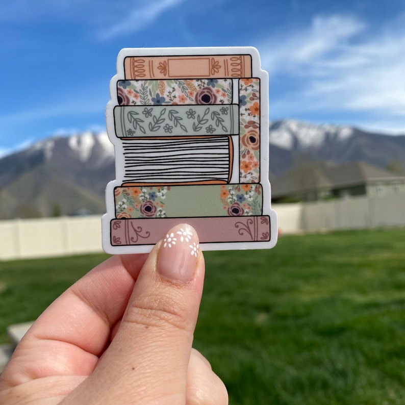 Boho Rom Com Book Stack Sticker / Book Lover / Reader Trope / - Etsy