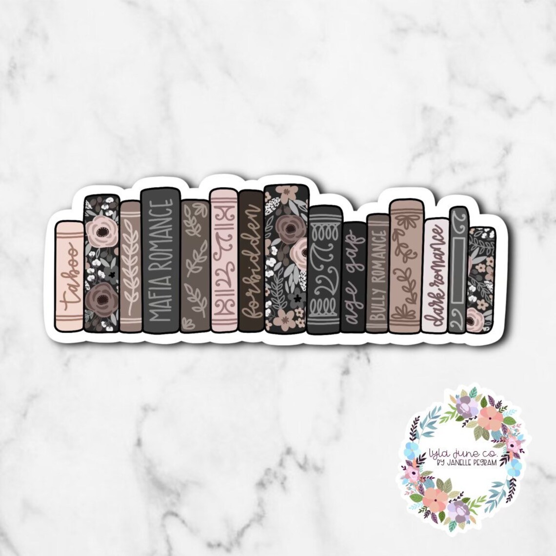 Dark Romance Book Shelf Sticker/ Book Lover Sticker/ Book - Etsy