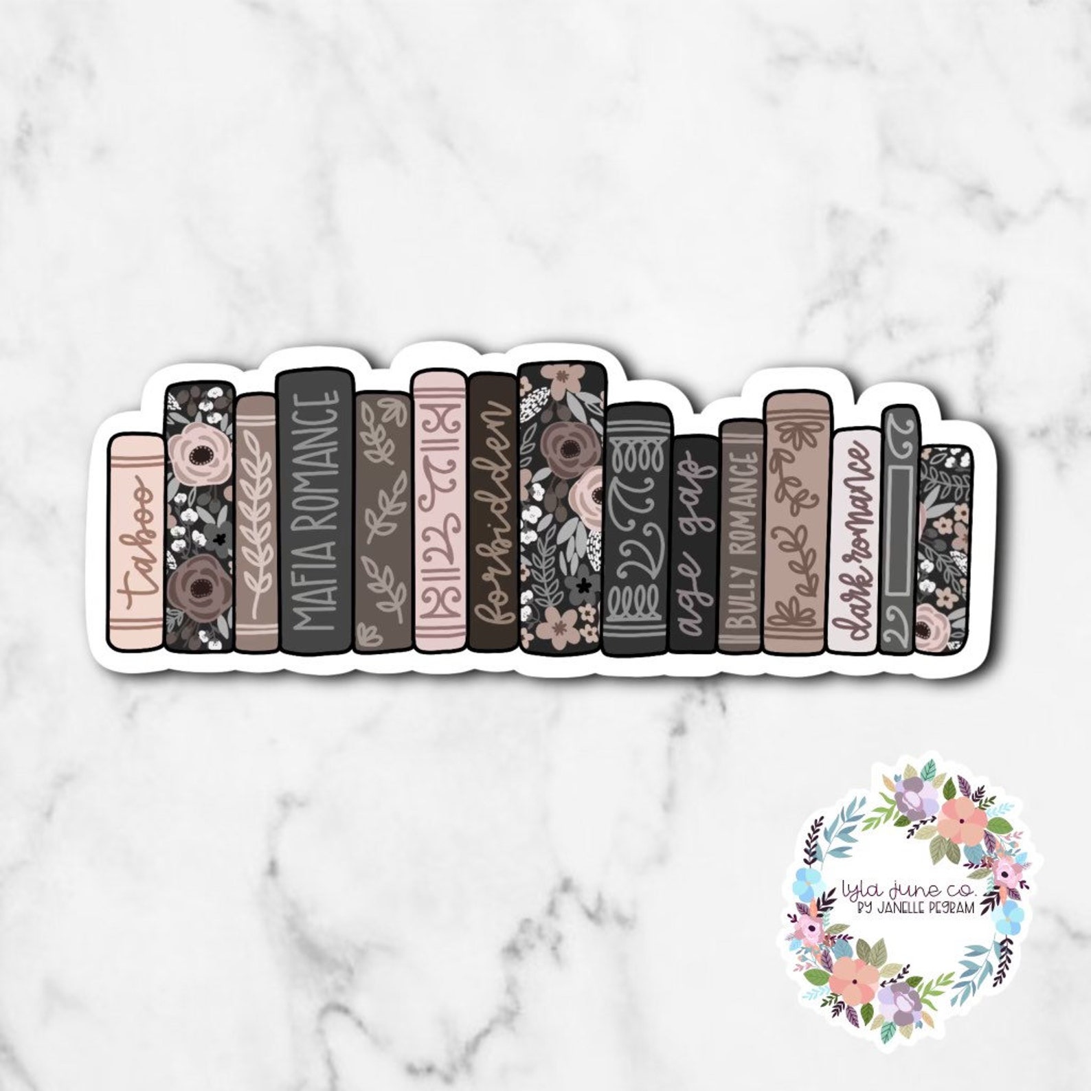 Dark Romance Book Shelf Sticker/ Book Lover Sticker/ Book - Etsy
