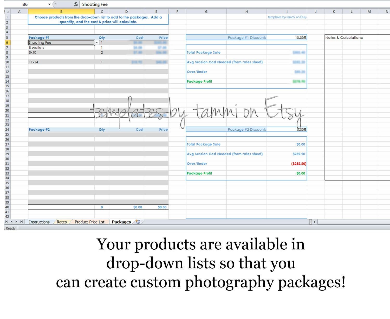 Easy Photography Pricing Template | Photography Pricing Calculator ...
