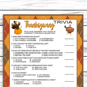 Thanksgiving Trivia Game, Friendsgiving Trivia, Party Game, Trivia, for ...