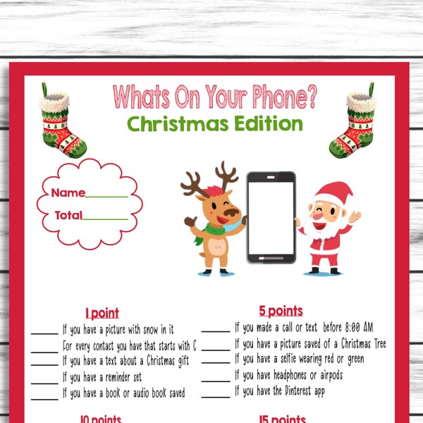 Christmas Whats on Your Phone - Etsy