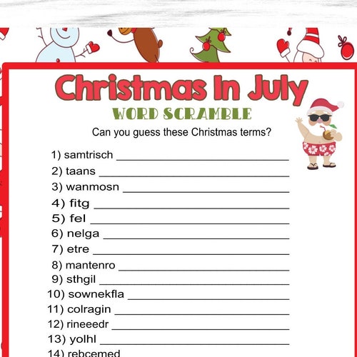 Christmas in July Trivia Game Party Game Favors Decor - Etsy