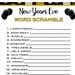 New Years Eve Word Scramble Game, Printable or Virtual Holiday Party ...