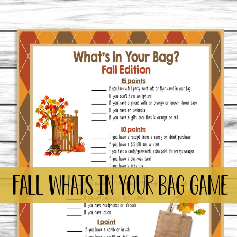 Autumn Games Printable - Etsy