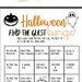 Halloween Find the Guest Bingo Game, Virtual or Printable Halloween ...