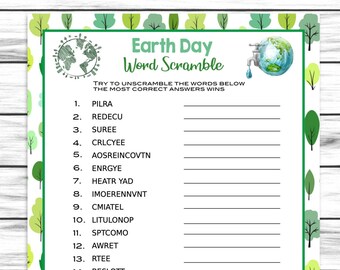 Earth Day Scavenger Hunt Game Earth Day Game for Kids & - Etsy