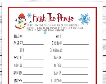 Christmas Scattergories Game, Printable or Virtual Holiday Party Game ...