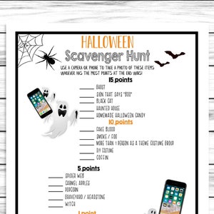 Halloween Scavenger Hunt Game Virtual or Printable Halloween - Etsy