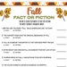 Fall Fact or Fiction Trivia Game, Printable or Virtual Adults & Kids ...