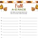 Fall A-Z Word Race Game, Printable or Virtual Game for Adults and Kids ...