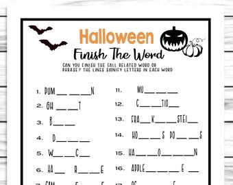 Word Search Halloween Themed Party Games Printable Halloween Word ...