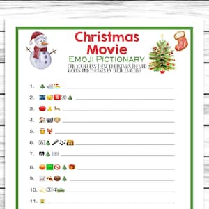 Christmas Movie Emoji Pictionary Game, Printable or Virtual Holiday ...
