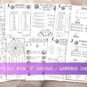 Astrology Book Of Shadows Pages Astrology Basics Birth | Etsy