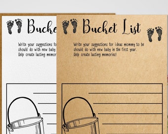 Baby Shower Bucket List | Etsy