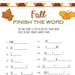 Fall Finish the Word Game, Printable or Virtual Game for Adults and ...