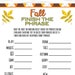 Fall Finish the Phrase Game, Printable or Virtual Game for Adults or ...