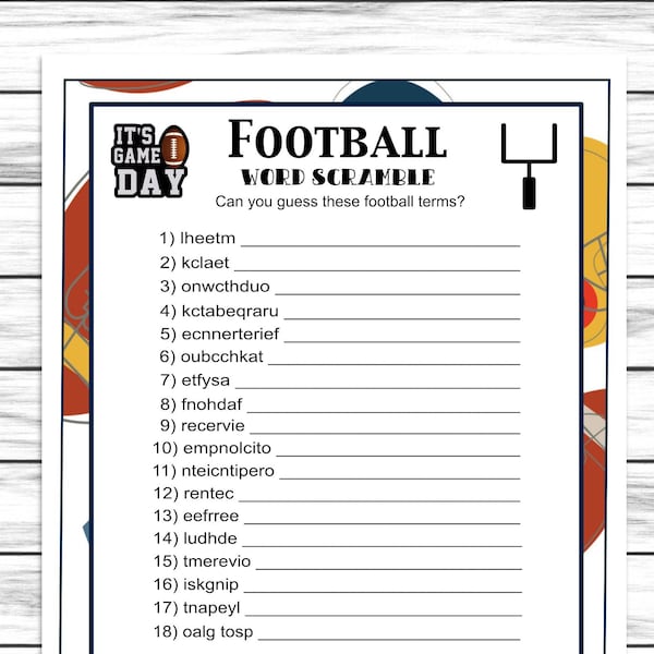 Football Scramble Game - Etsy