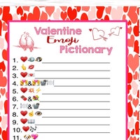Valentines Day Emoji Pictionary Game, Valentines Day Emoji Game ...