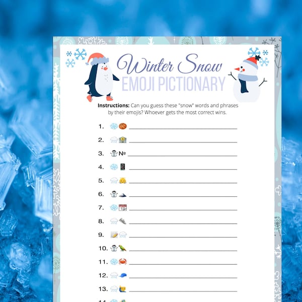 Winter Emoji Pictionary - Etsy