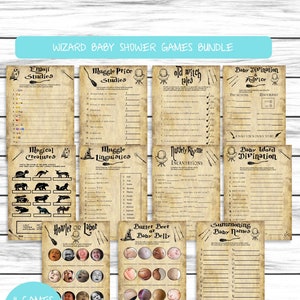 Wizard Baby Shower Games, Magic Baby Shower Game Bundle, Magic School ...