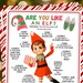 Christmas Party Elf Game, Funny Holiday Printable Group Game Xmas Party ...