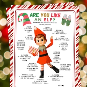 Christmas Party Elf Game, Funny Holiday Printable Group Game Xmas Party ...