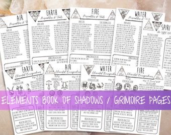 Printable Basic Witchcraft Grimoire Pages Book of Shadows | Etsy Canada
