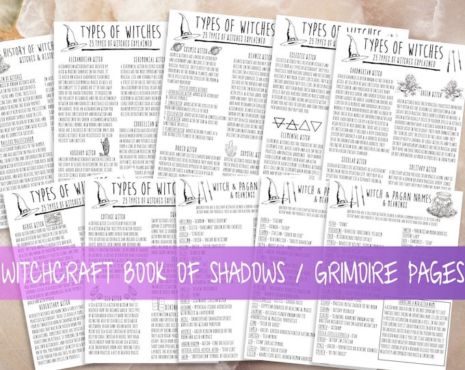 Witchcraft History, Types of Witches, Names Book of Shadows Pages ...