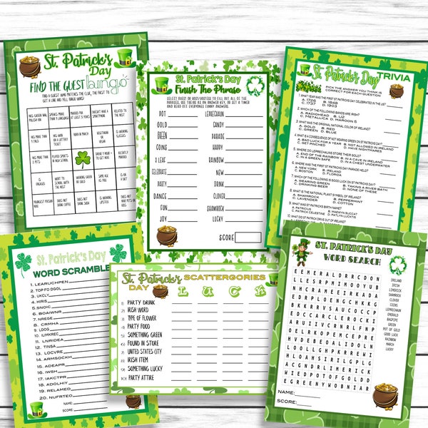 St Patricks Day Word Scramble - Etsy